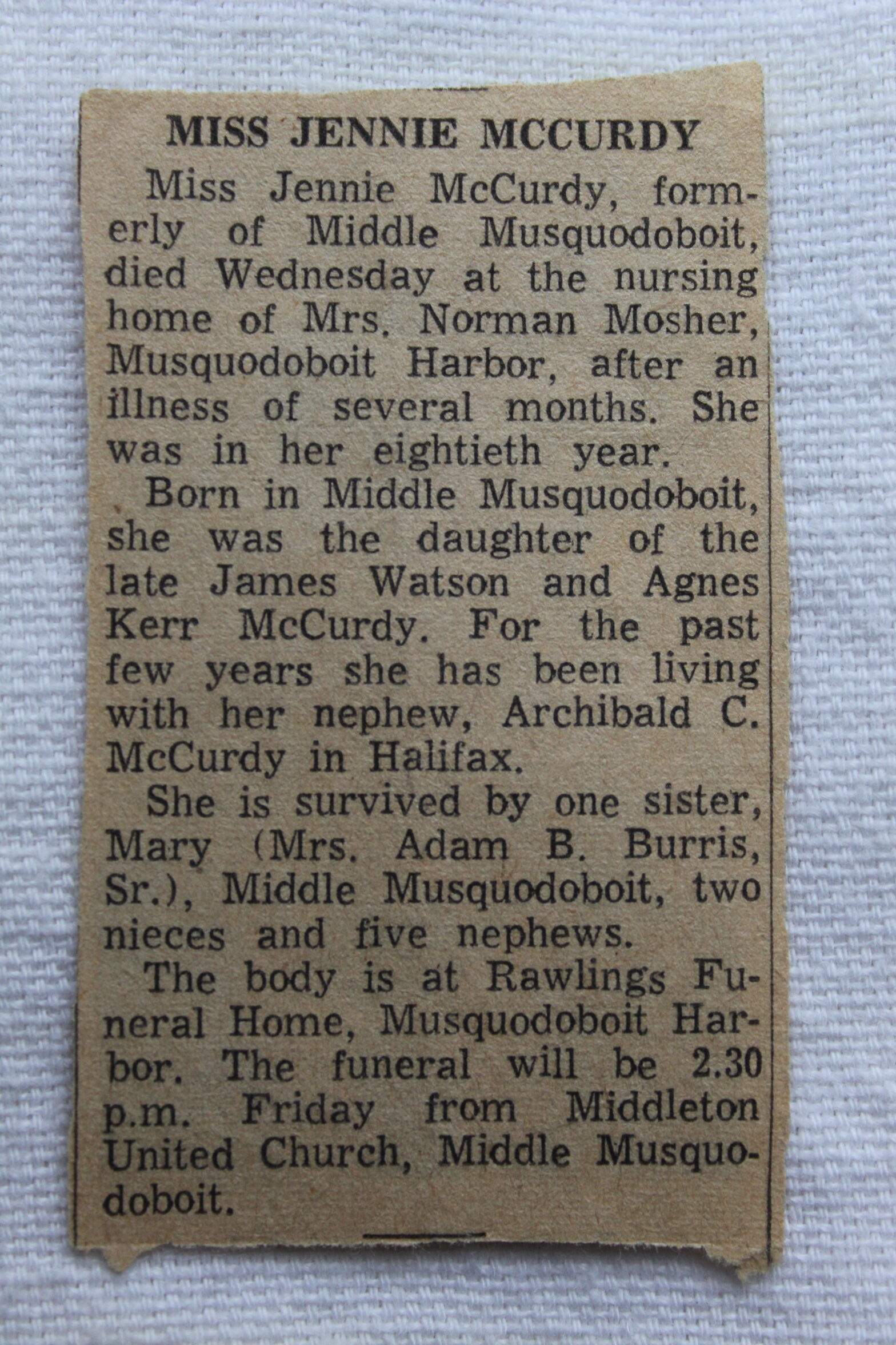 Family Bibles #3(McCurdy/Archibald) - Nova Scotia Genealogy Gems